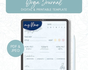 Yoga Journal Template Digital Download 8.5x11 - Etsy