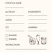 Cocktail Recipe Template Digital Download 8.5x11 - Etsy