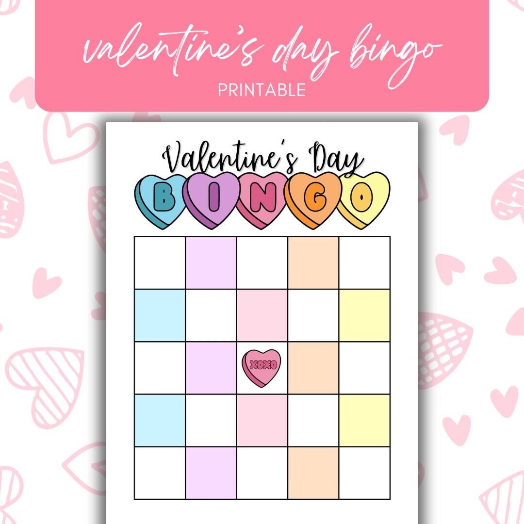 Valentine's Day BINGO Card Template - Printable - Date Night ...