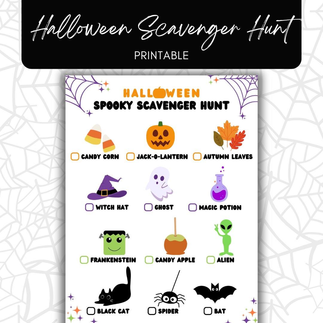 Halloween Spooky Scavenger Hunt - Printable - Digital Download - Etsy
