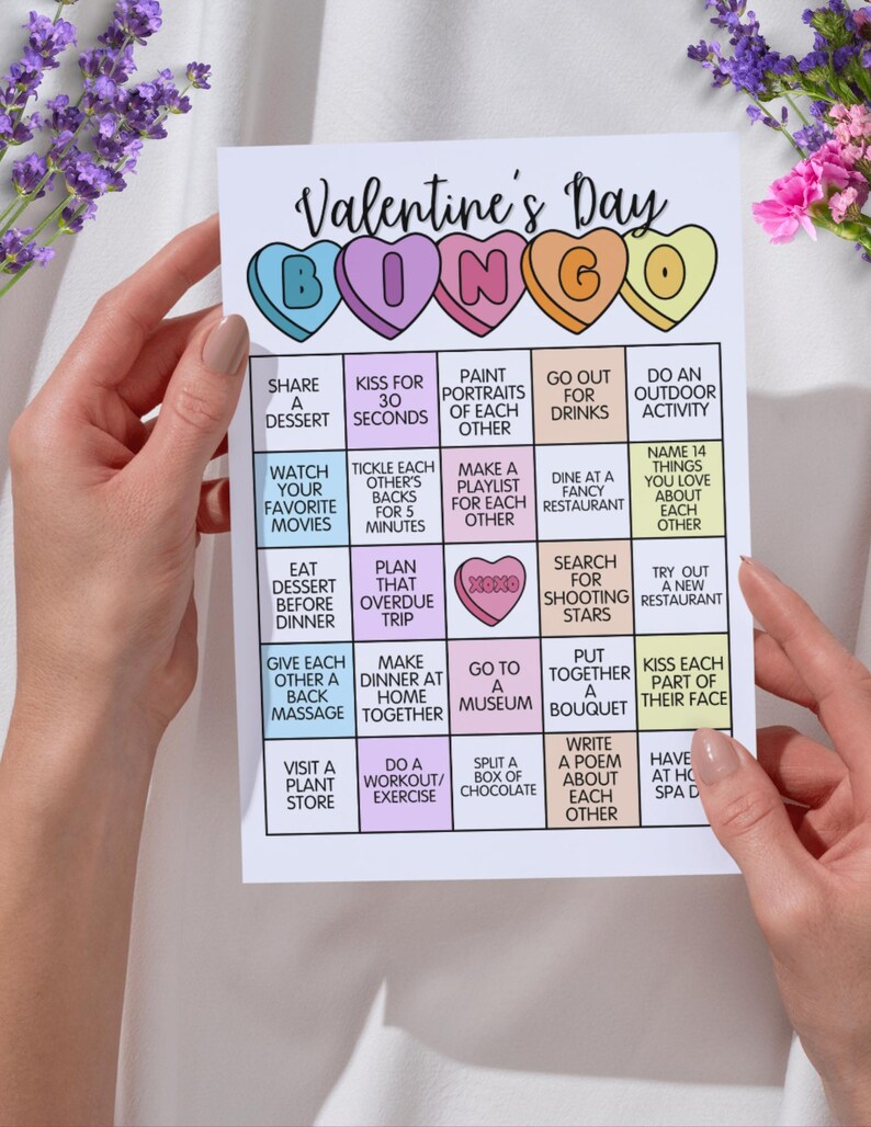 Valentine's Day BINGO Card - Printable - Date Night - Valentine's Day ...