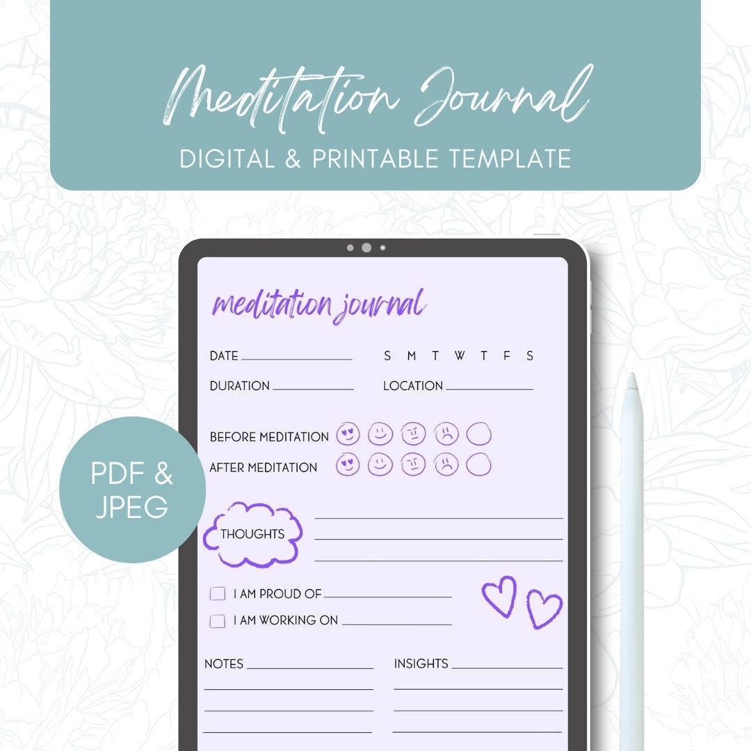 Meditation Journal Template Digital Download 8.5x11 - Etsy