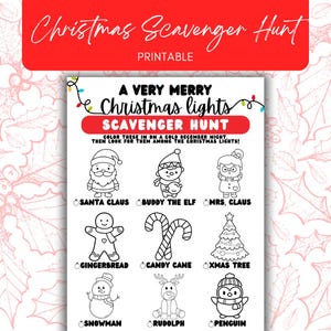 Christmas Lights Scavenger Hunt - Coloring Page - Printable - Digital ...