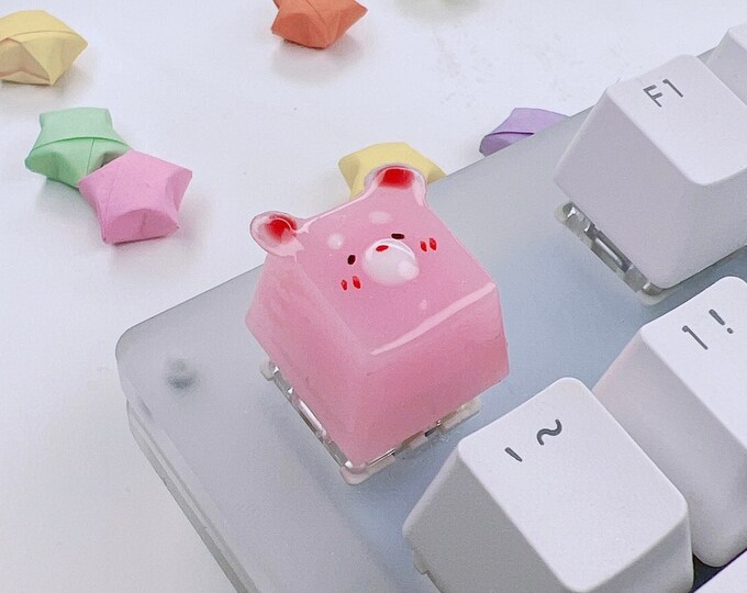 Cake the Bear Artisan Keycap | Kawaii Keycap | Cute Keycap | Bear ...