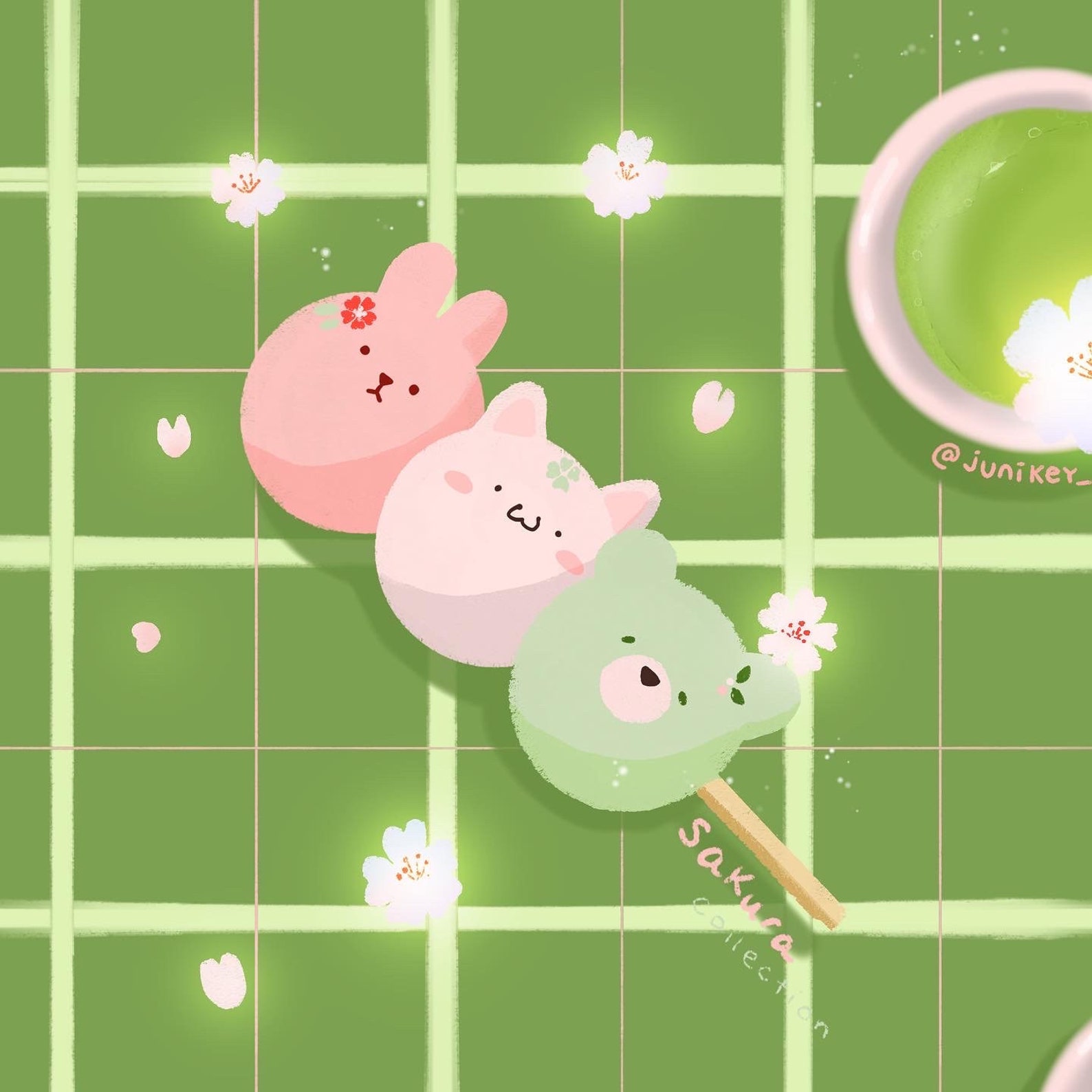 Sakura Dango Collection Artisan Keycap Set Kawaii Keycaps - Etsy