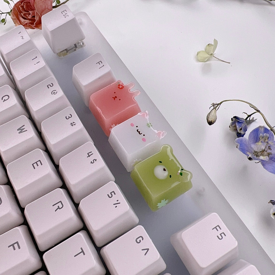 Sakura Dango Collection Artisan Keycap Set Kawaii Keycaps - Etsy