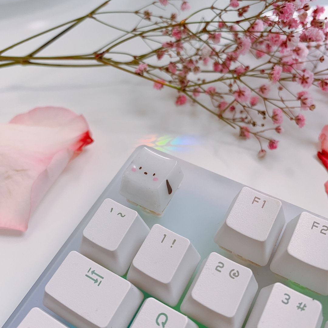 Cute White Puppy Artisan Keycap | Kawaii Keycap | Cute Keycap - Etsy