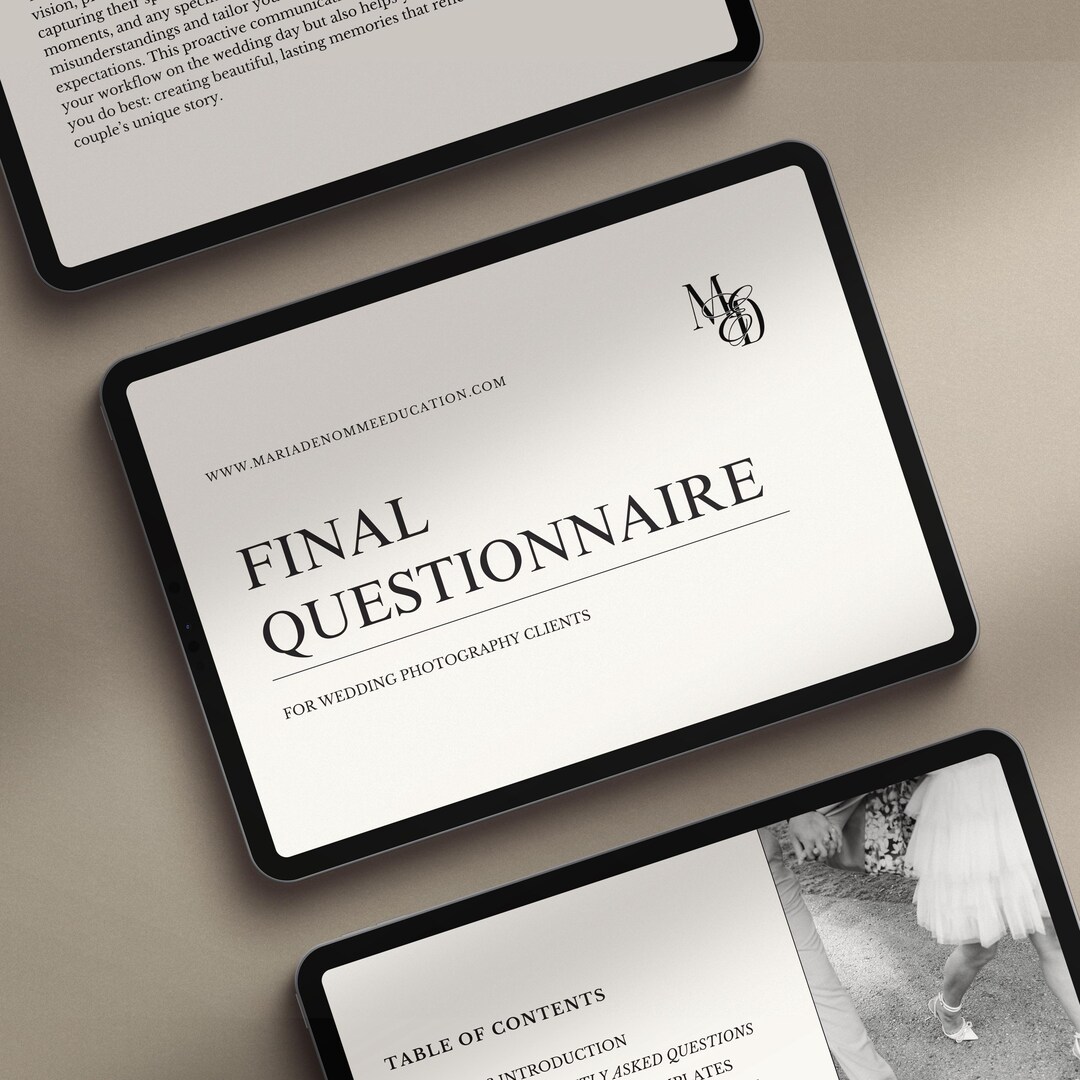 Final Questionnaire Template, Photography Client Questionnaire ...
