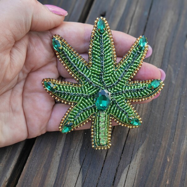 Marijuana Leaf Bead - Etsy