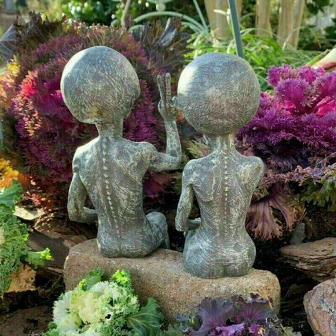 Yard Outer Space Alien Statue Ornament Outdoor Garden Art | Etsy