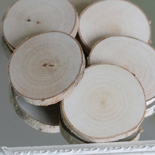 Set of 25 Birch Slices Rustic Wedding Decor Wooden Slabs - Etsy