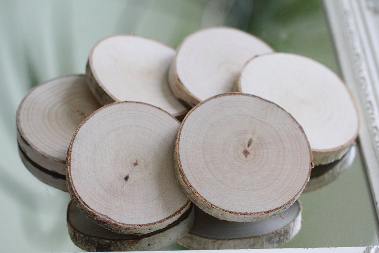 Set of 25 Birch Slices, Rustic Wedding Decor, Wooden Slabs, Wood Circle ...