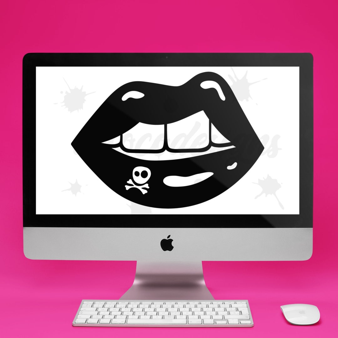 Fierce Lips Skull and Bones Clip Art SVG and PNG for Vinyl Cut or Clip ...