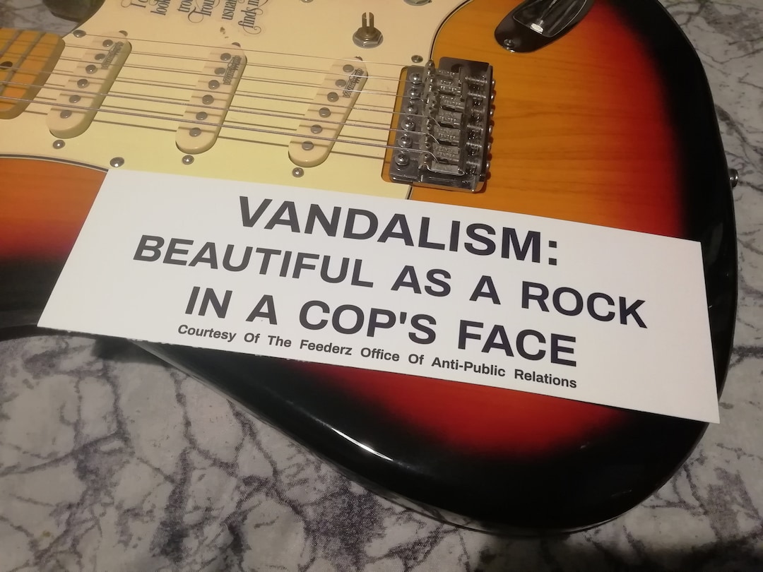 Kurt Cobain Vandalism Stratocaster Sticker 3x10 Inch - Etsy