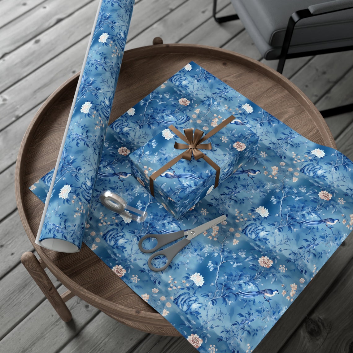 Twilight Serenade Chinoiserie Wrapping Paper, Wedding Wrapping Paper ...