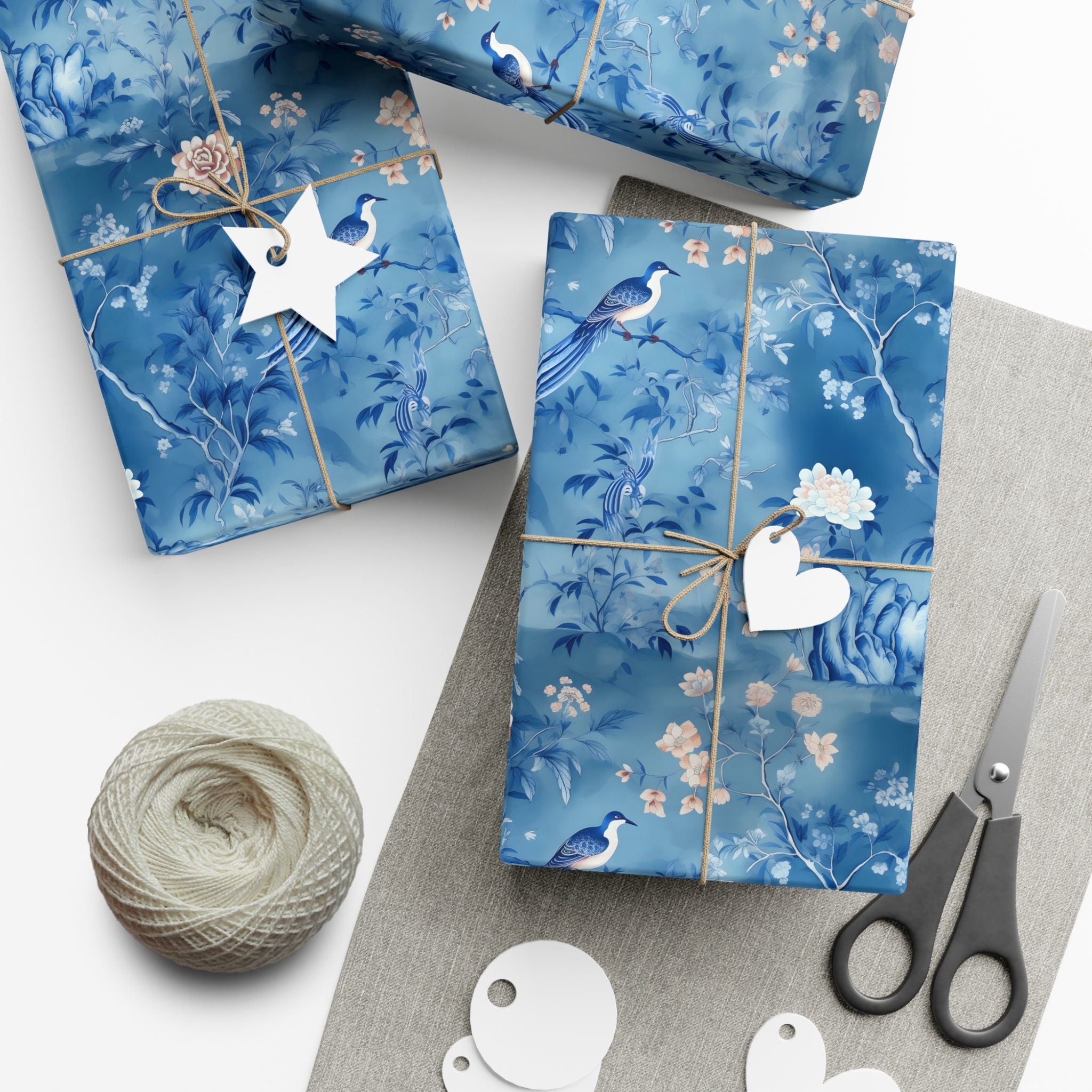 Twilight Serenade Chinoiserie Wrapping Paper, Wedding Wrapping Paper ...