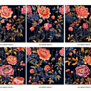 Black Chinoiserie Digital Paper, Seamless Repeating Pattern ...