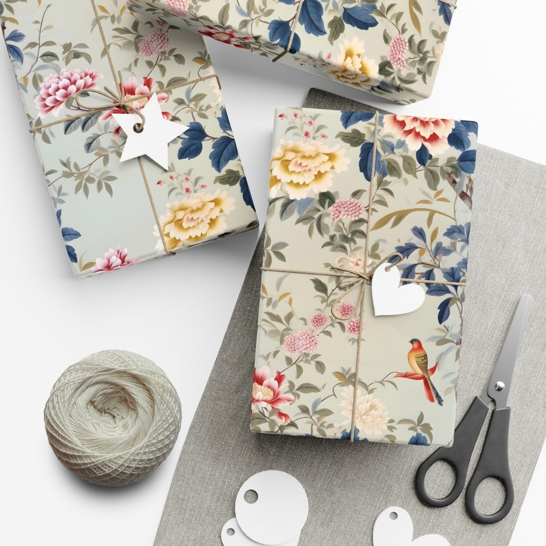 Colorburst Chinoiserie Wrapping Paper, Unique Wrapping Paper Roll ...