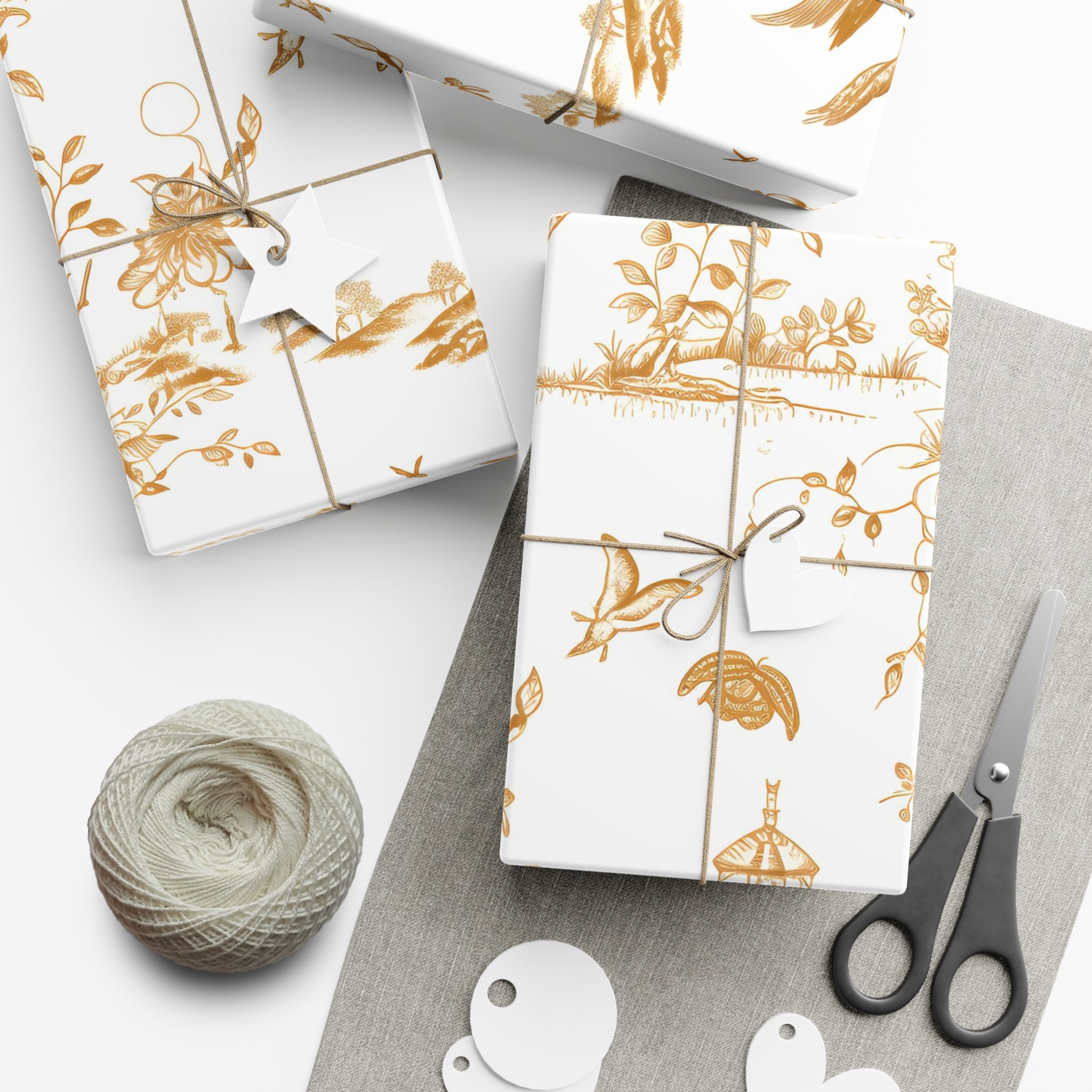 Gold Chinoiserie Wrapping Paper Gold Pattern Wrapping Paper - Etsy