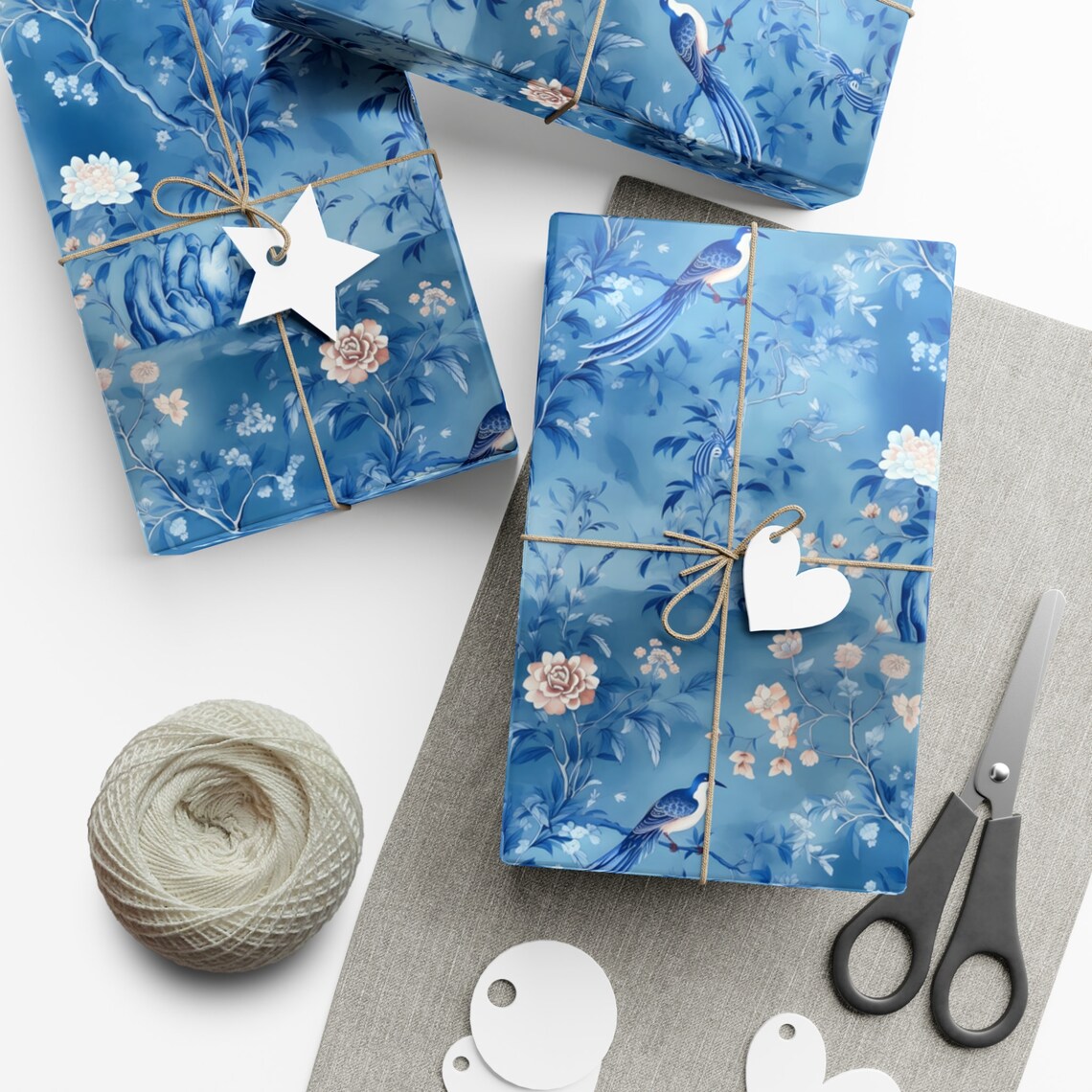 Twilight Serenade Chinoiserie Wrapping Paper, Wedding Wrapping Paper ...