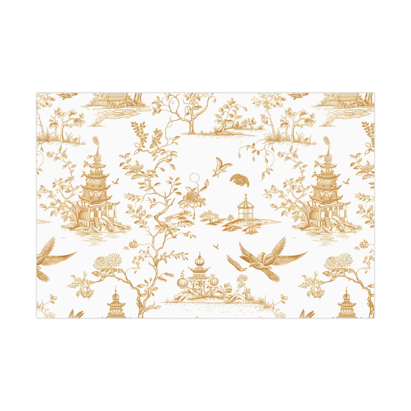 Gold Chinoiserie Wrapping Paper Gold Pattern Wrapping Paper - Etsy