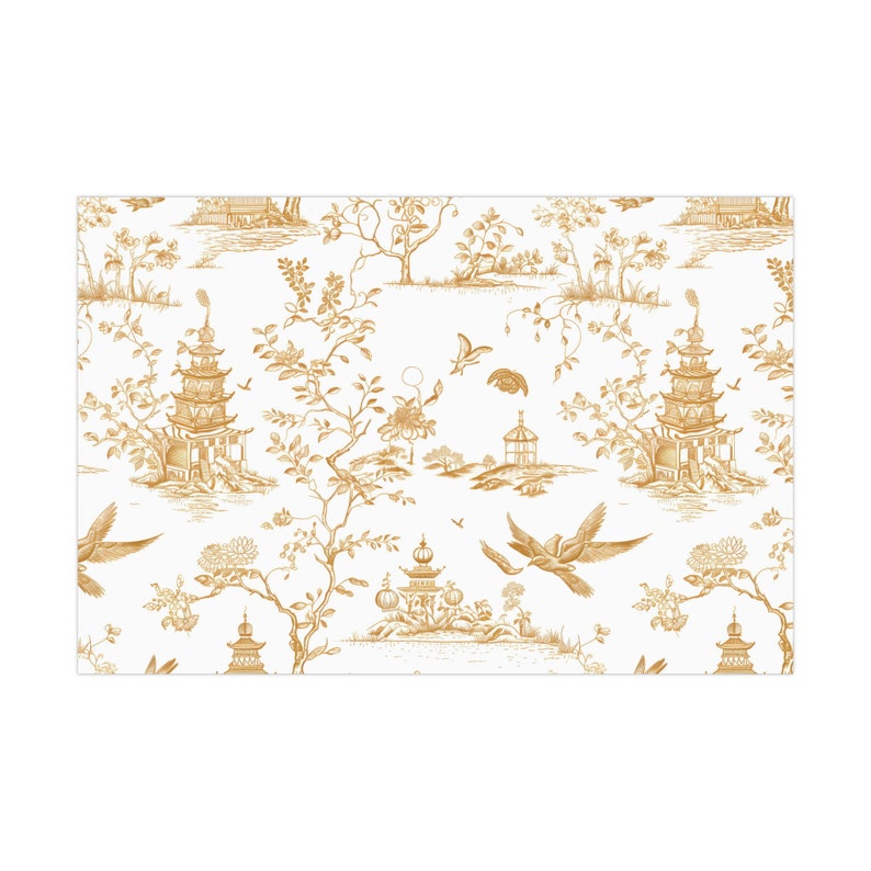 Gold Chinoiserie Wrapping Paper Gold Pattern Wrapping Paper - Etsy