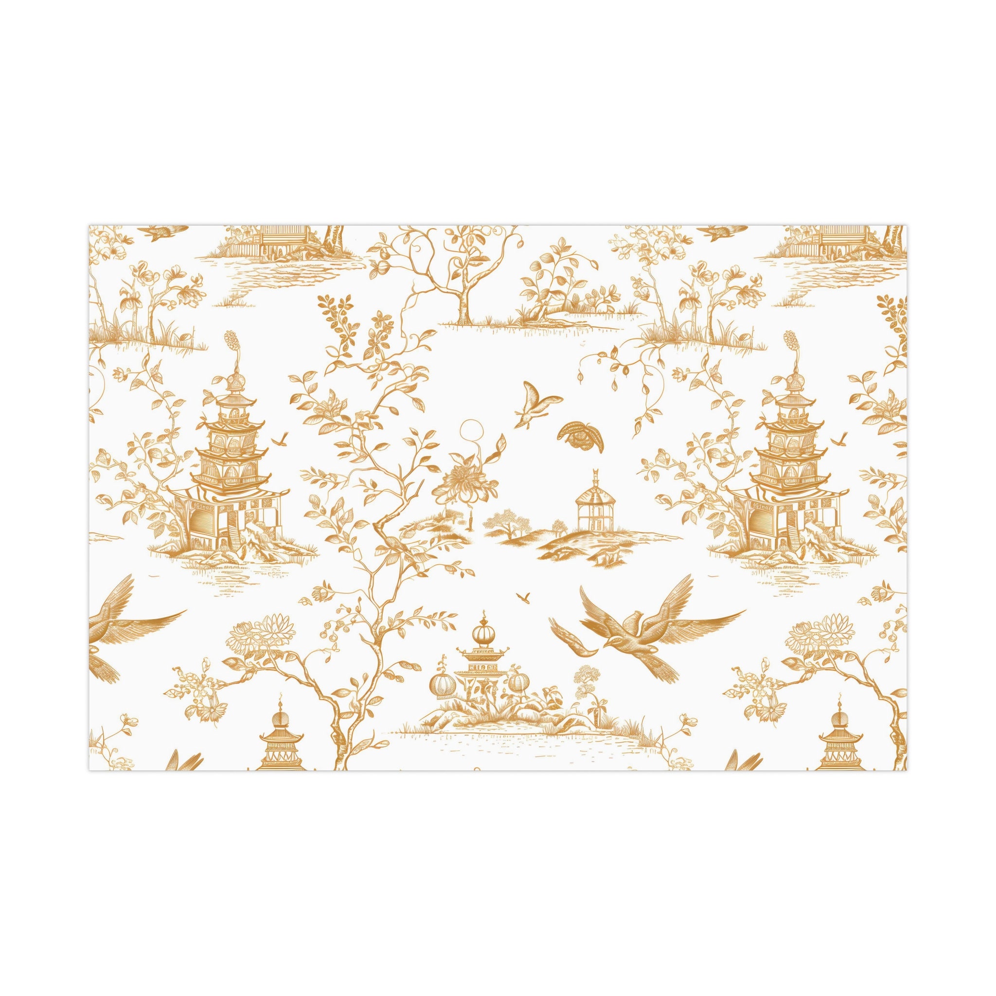 Gold Chinoiserie Wrapping Paper Gold Pattern Wrapping Paper - Etsy