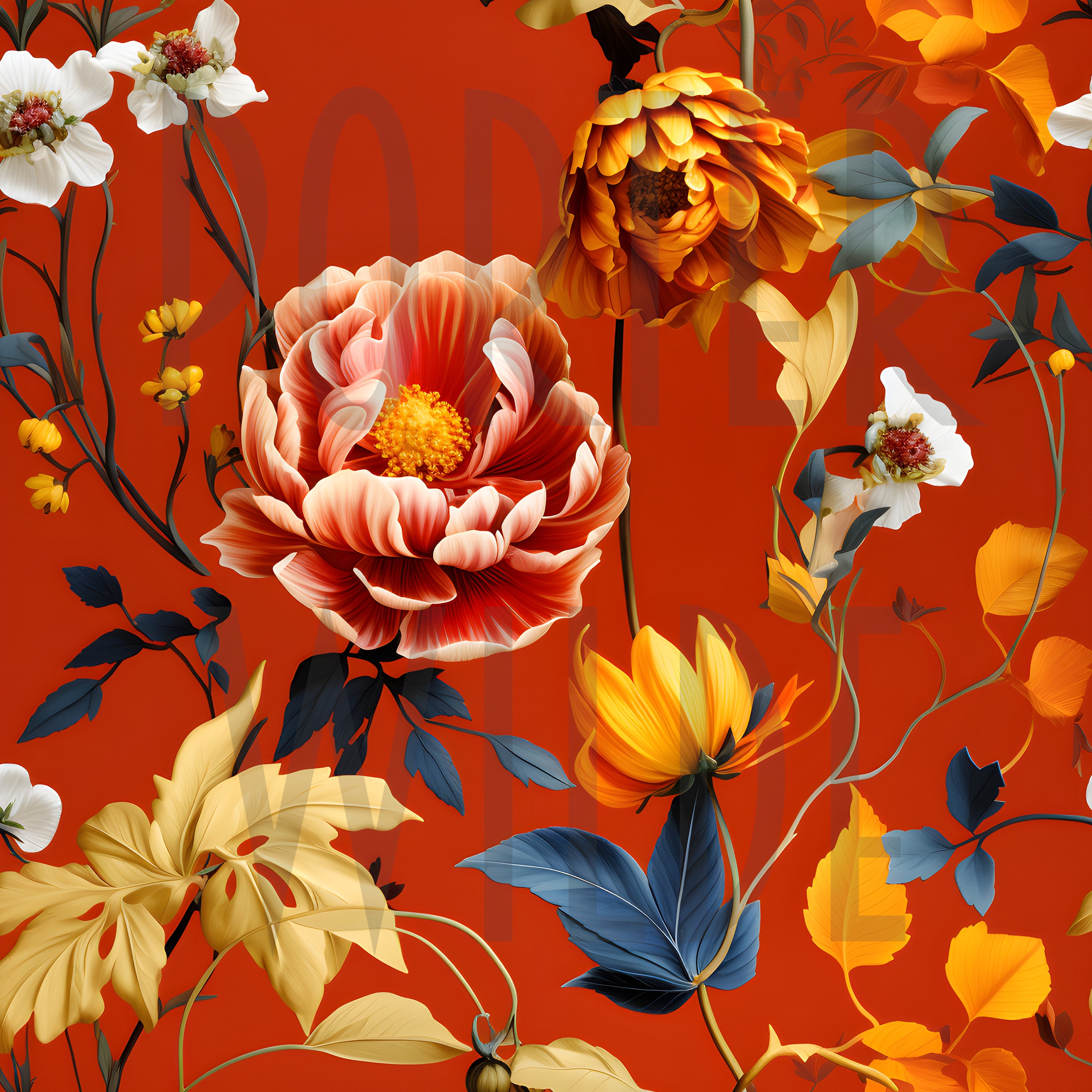 Fall Florals Digital Paper Seamless Scrapbook Paper Digital - Etsy