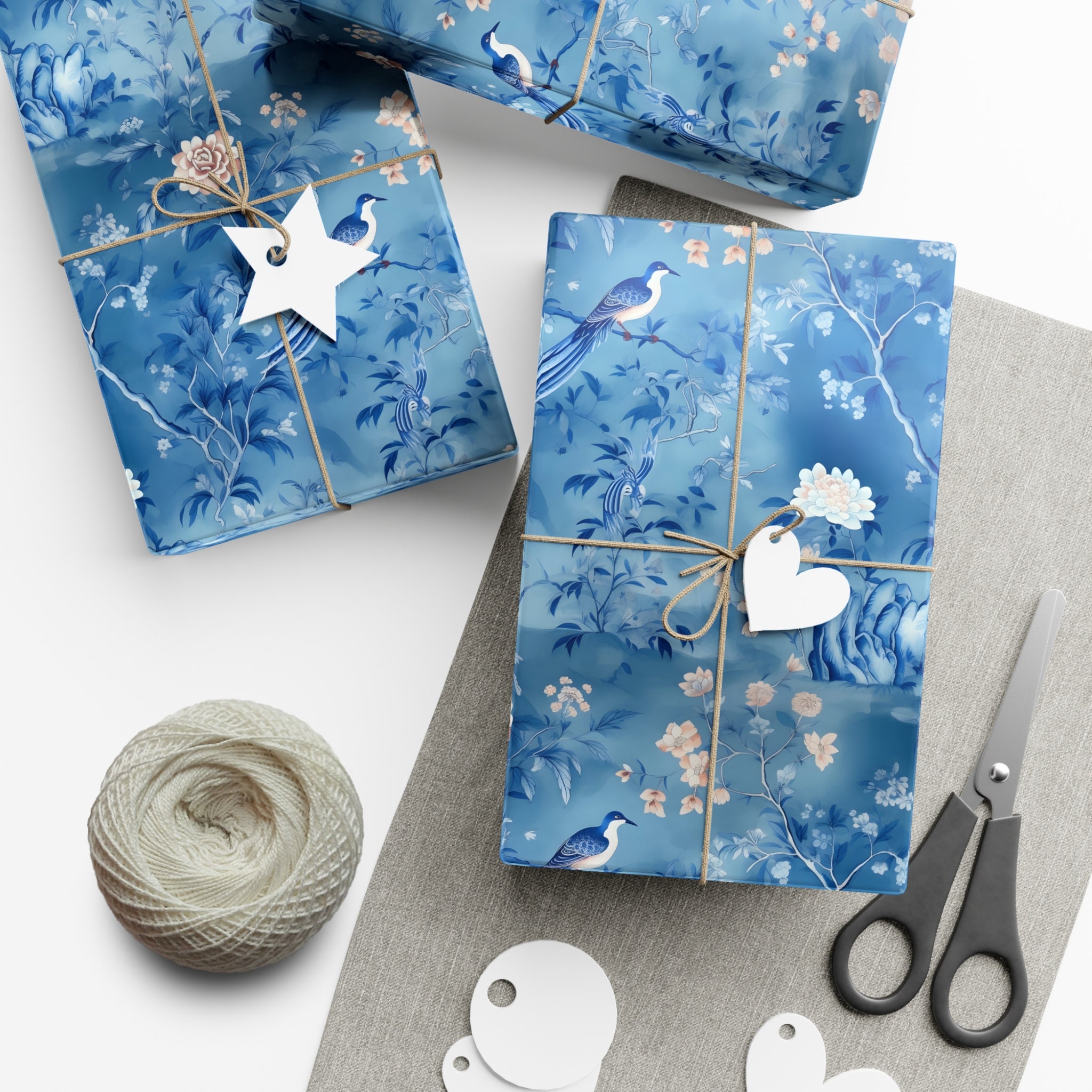 Twilight Serenade Chinoiserie Wrapping Paper, Wedding Wrapping Paper ...