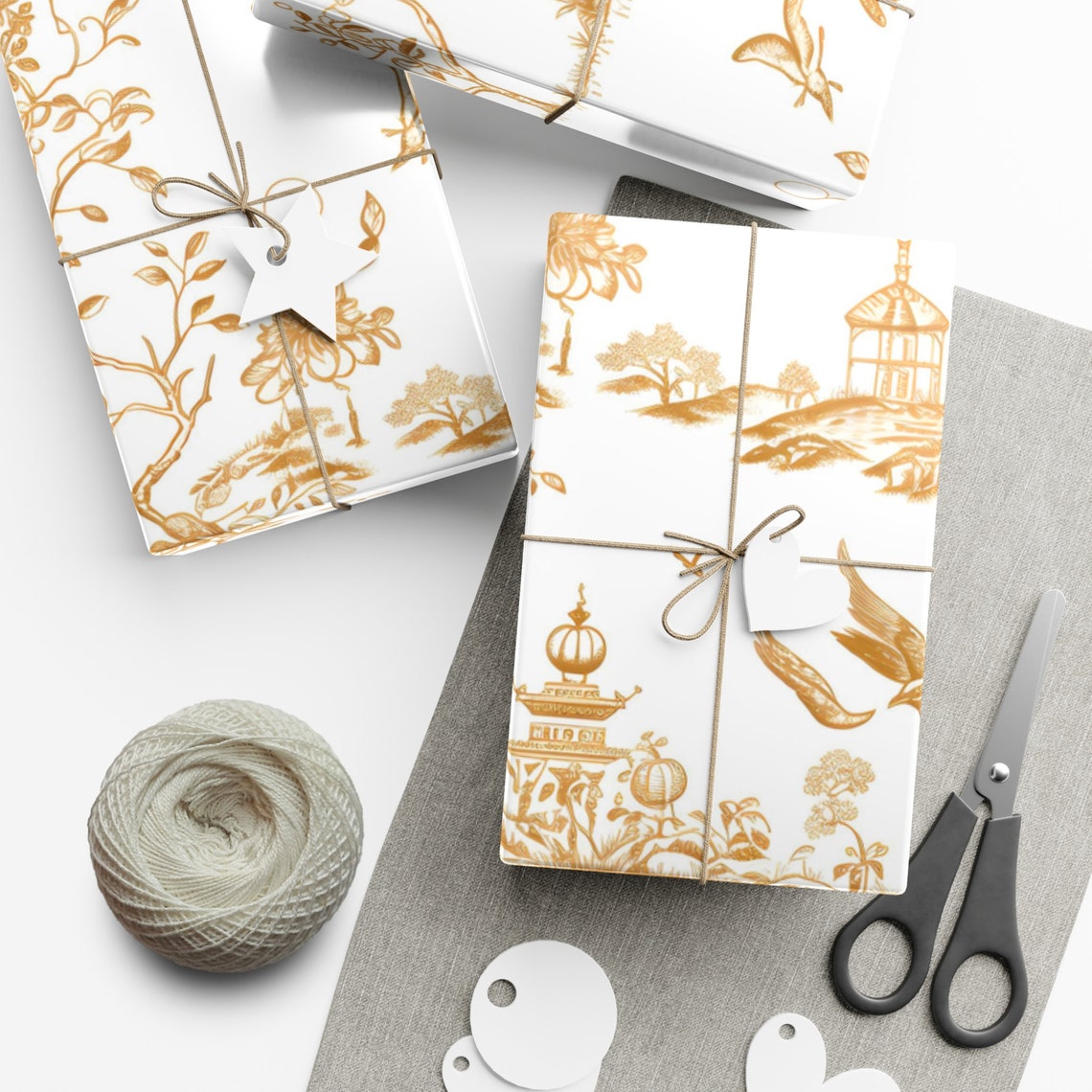 Gold Chinoiserie Wrapping Paper Gold Pattern Wrapping Paper - Etsy