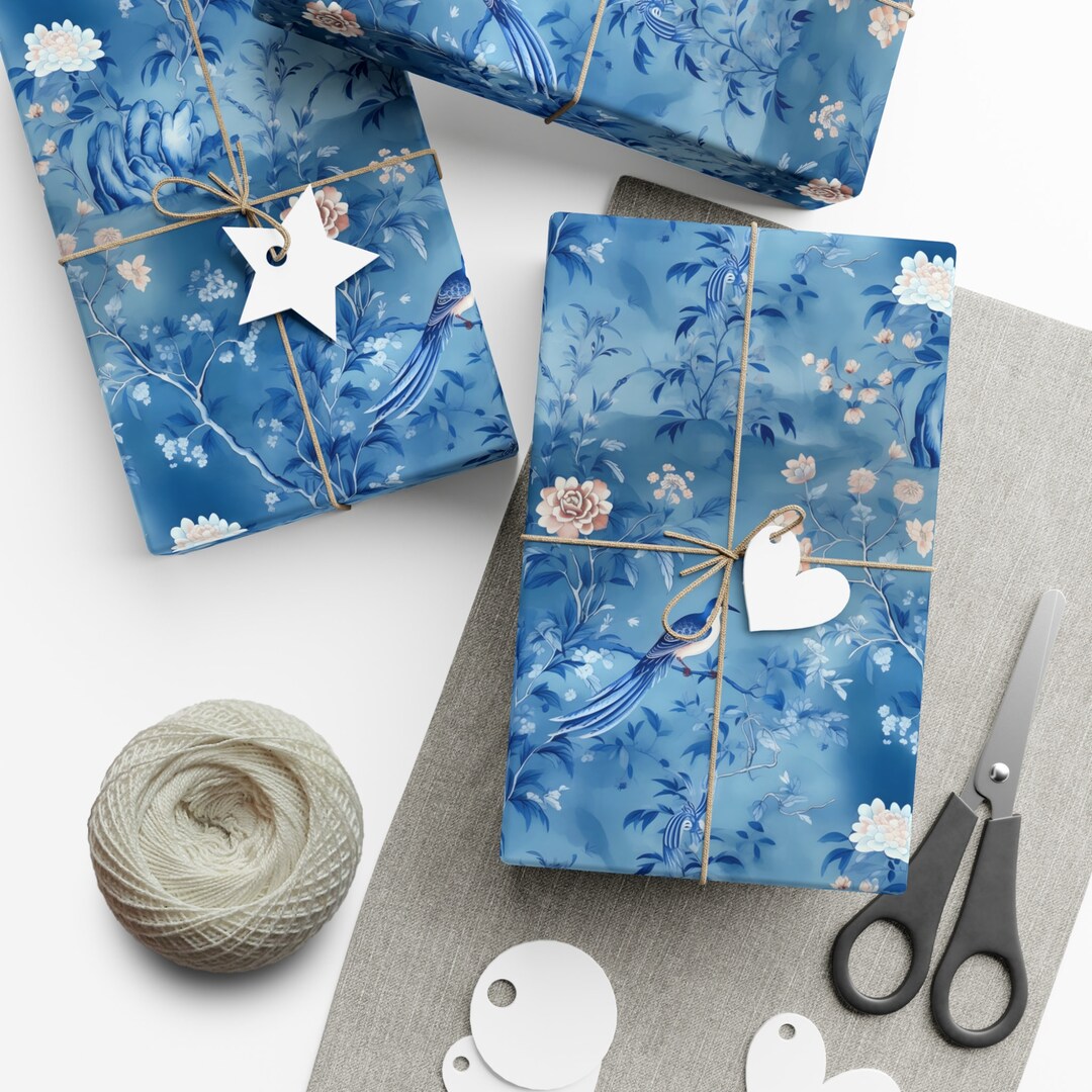 Twilight Serenade Chinoiserie Wrapping Paper, Wedding Wrapping Paper ...