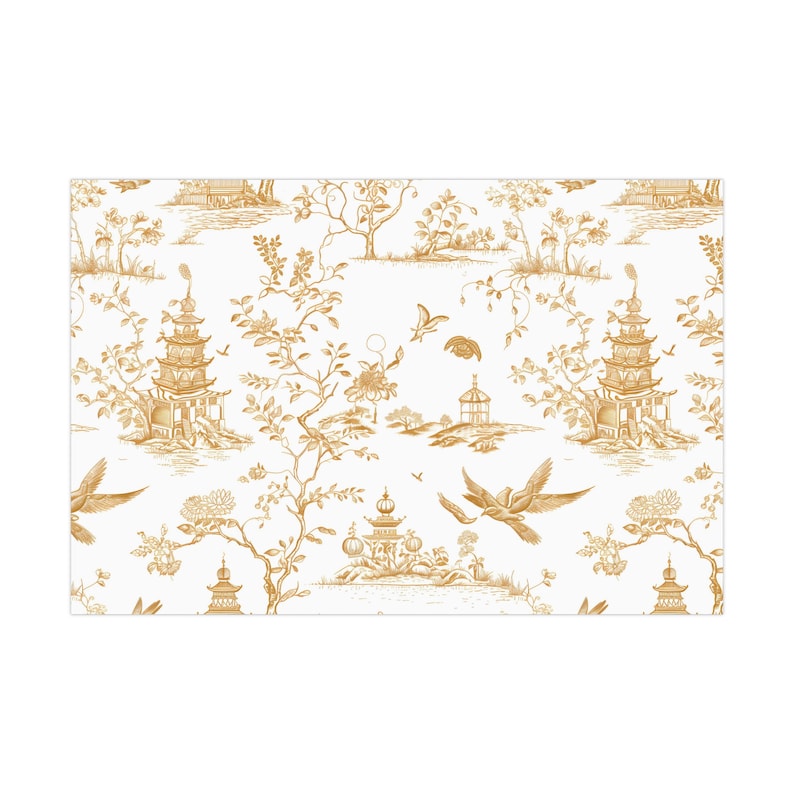 Gold Chinoiserie Wrapping Paper Gold Pattern Wrapping Paper - Etsy