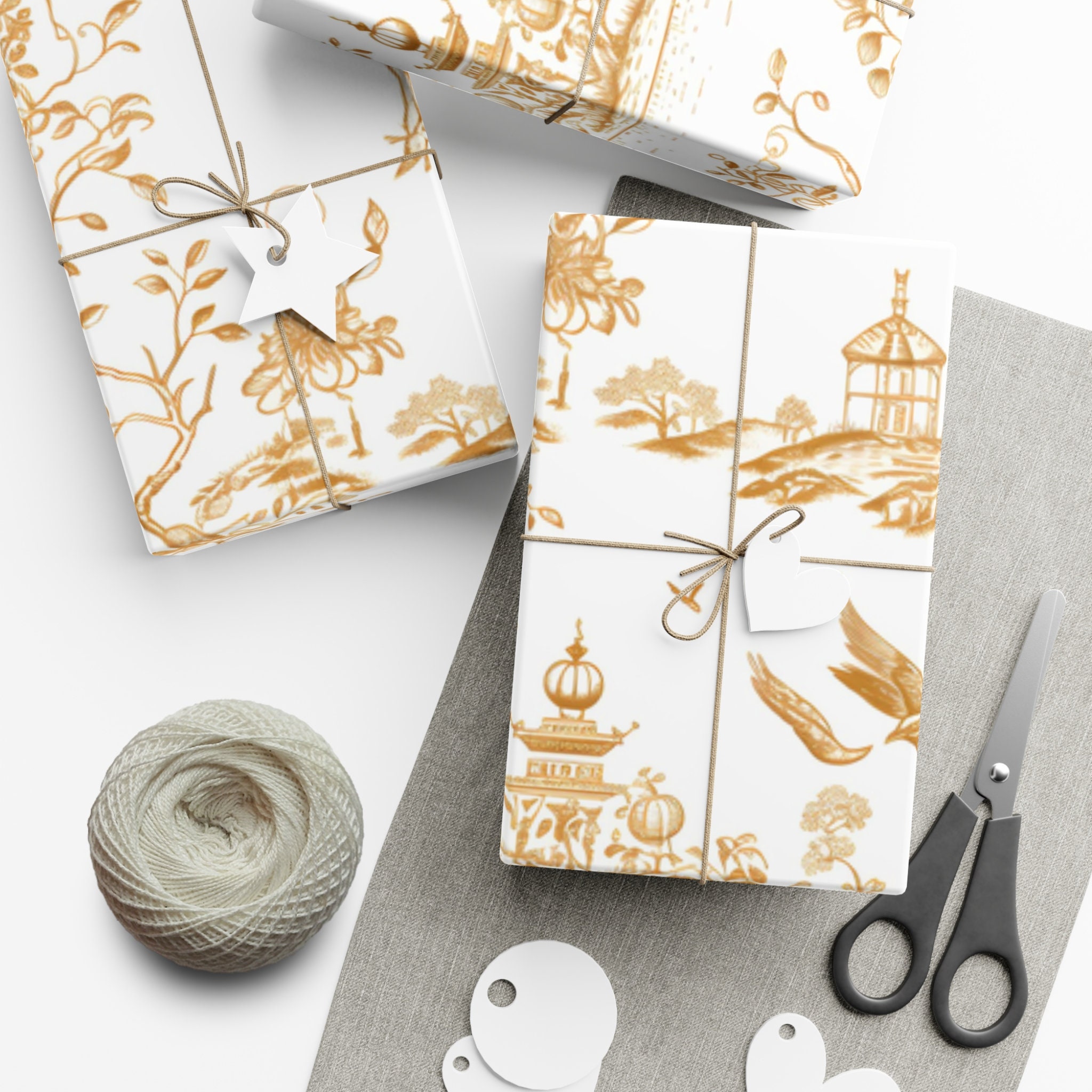Gold Chinoiserie Wrapping Paper Gold Pattern Wrapping Paper - Etsy