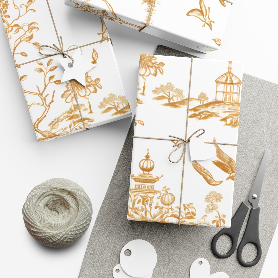 Gold Chinoiserie Wrapping Paper Gold Pattern Wrapping Paper - Etsy