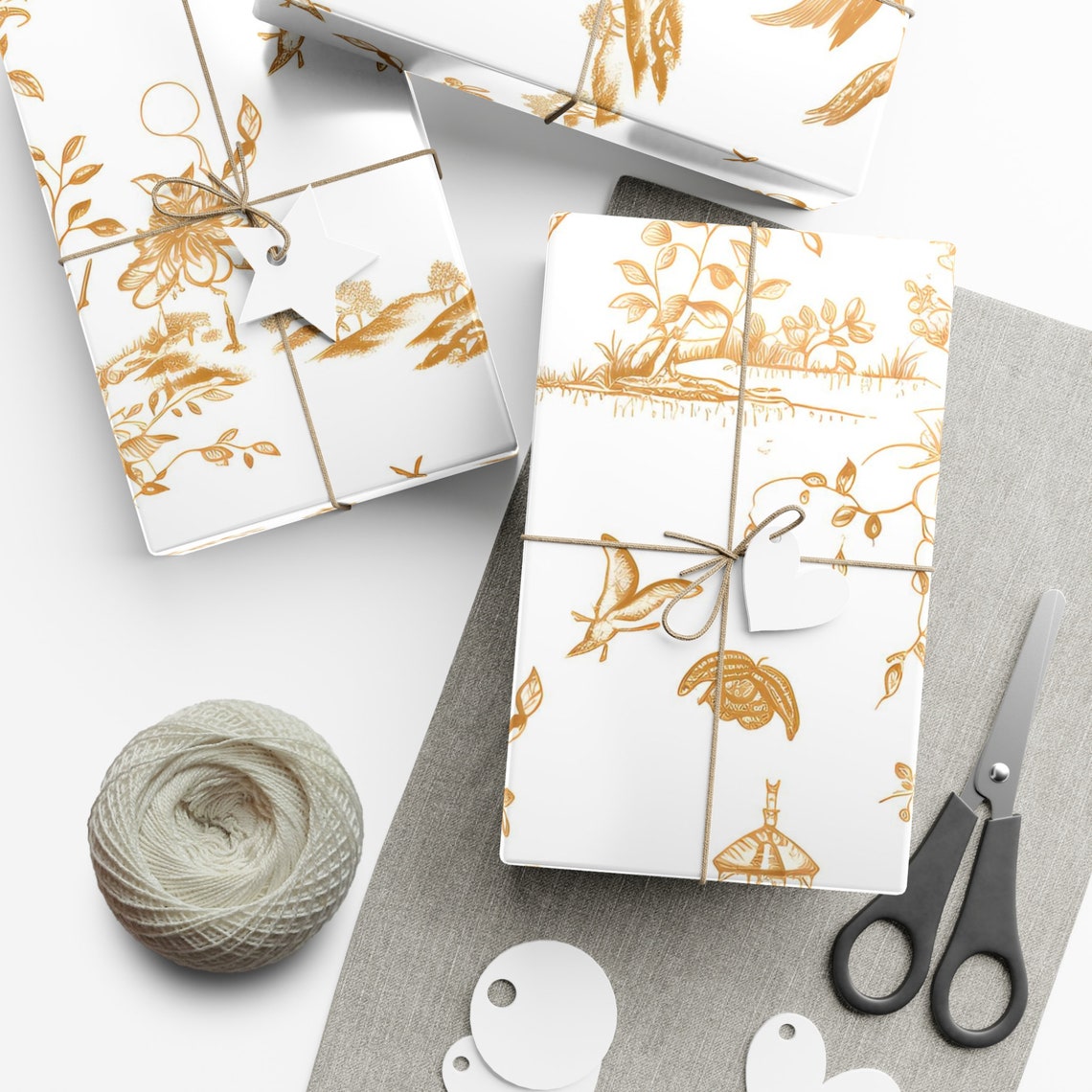 Gold Chinoiserie Wrapping Paper Gold Pattern Wrapping Paper - Etsy