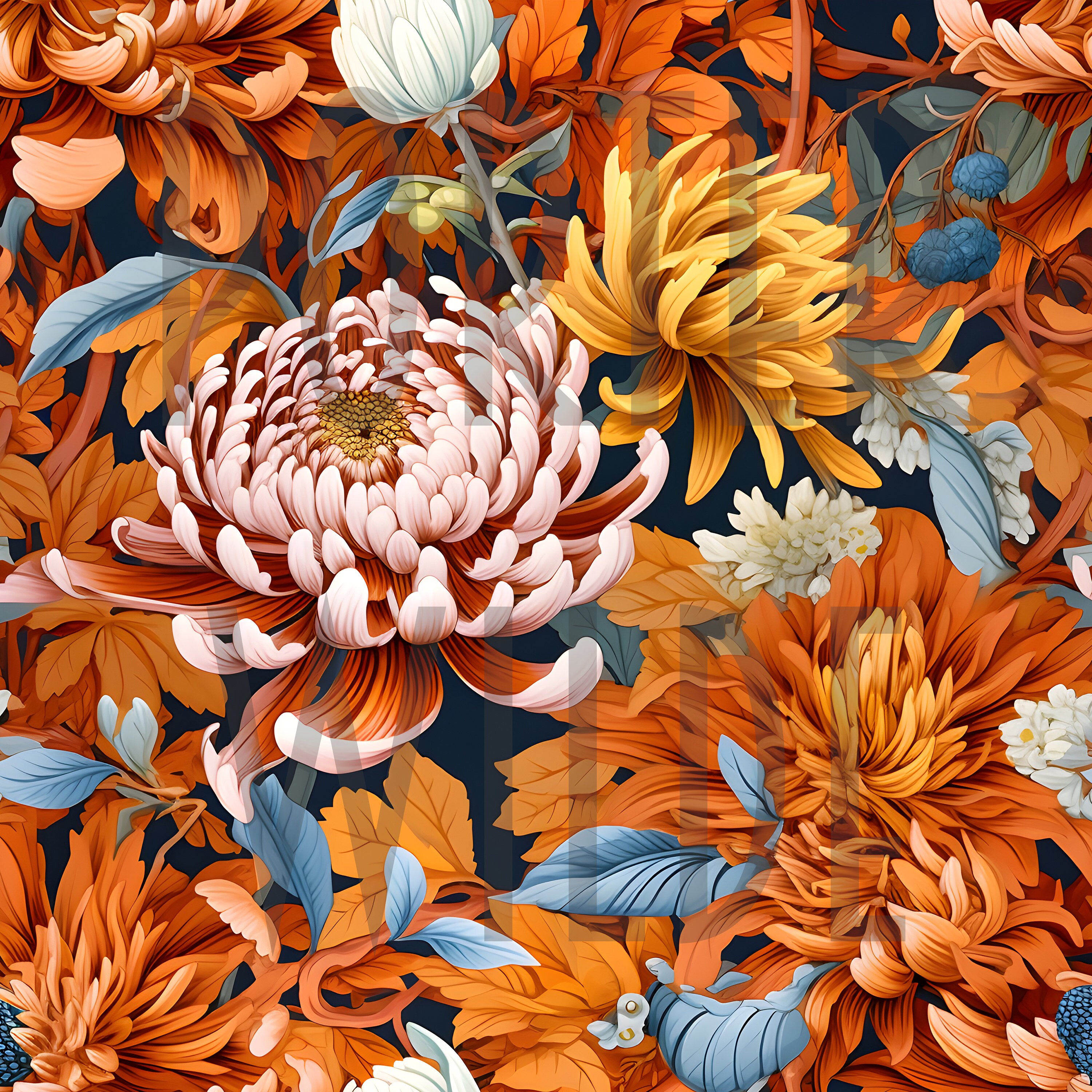 Fall Florals Digital Paper Seamless Scrapbook Paper Digital - Etsy