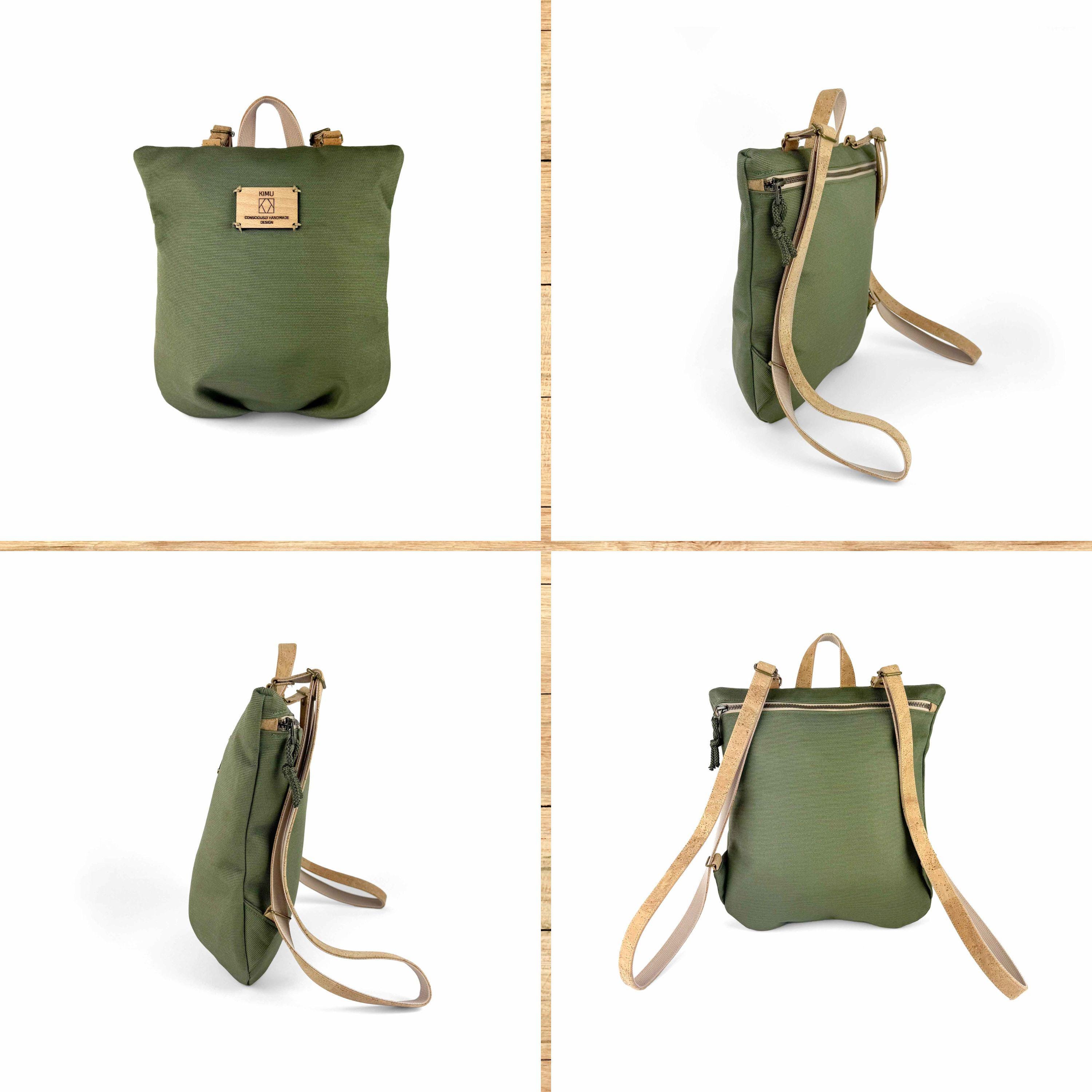 Small Canvas Backpack, Fabric Vegan Backpack, Cotton Rucksack Women ...