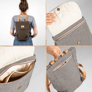 Women's Small Canvas Daypack, Small Canvas Backpack for Women, Mini ...