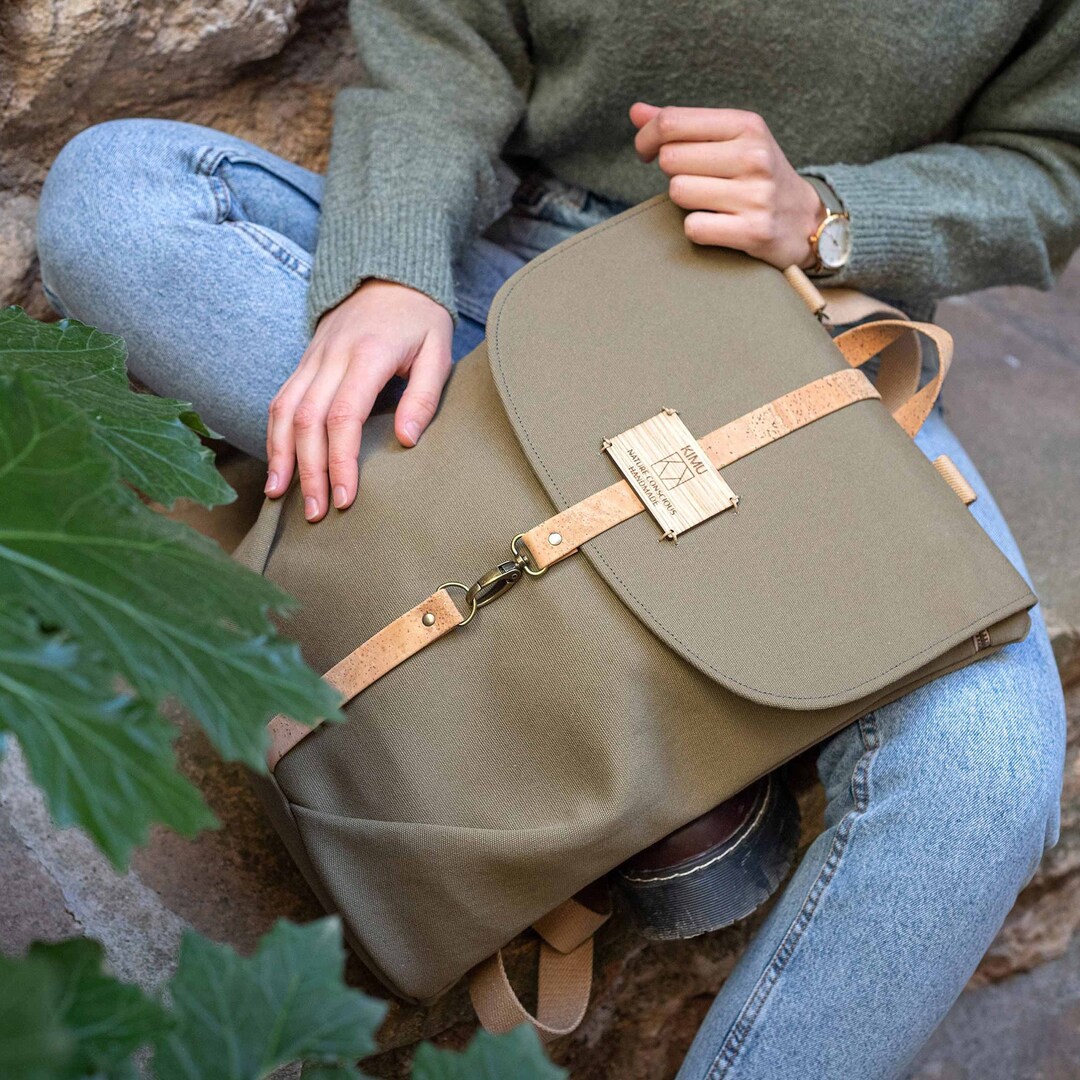 Sustainable Backpack Boho, Recycled Canvas Rucksack Women, Eco Friendly ...