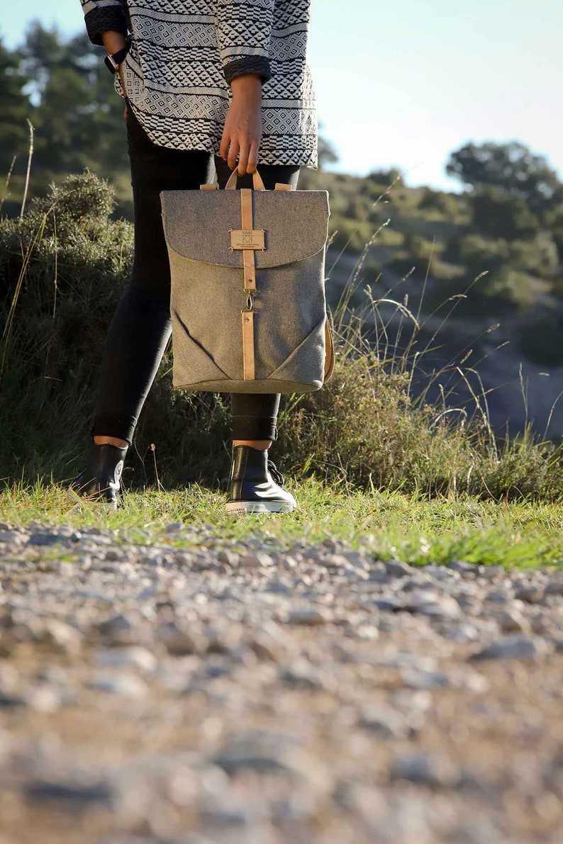 Sustainable Backpack Boho Recycled Canvas Rucksack Women Eco - Etsy
