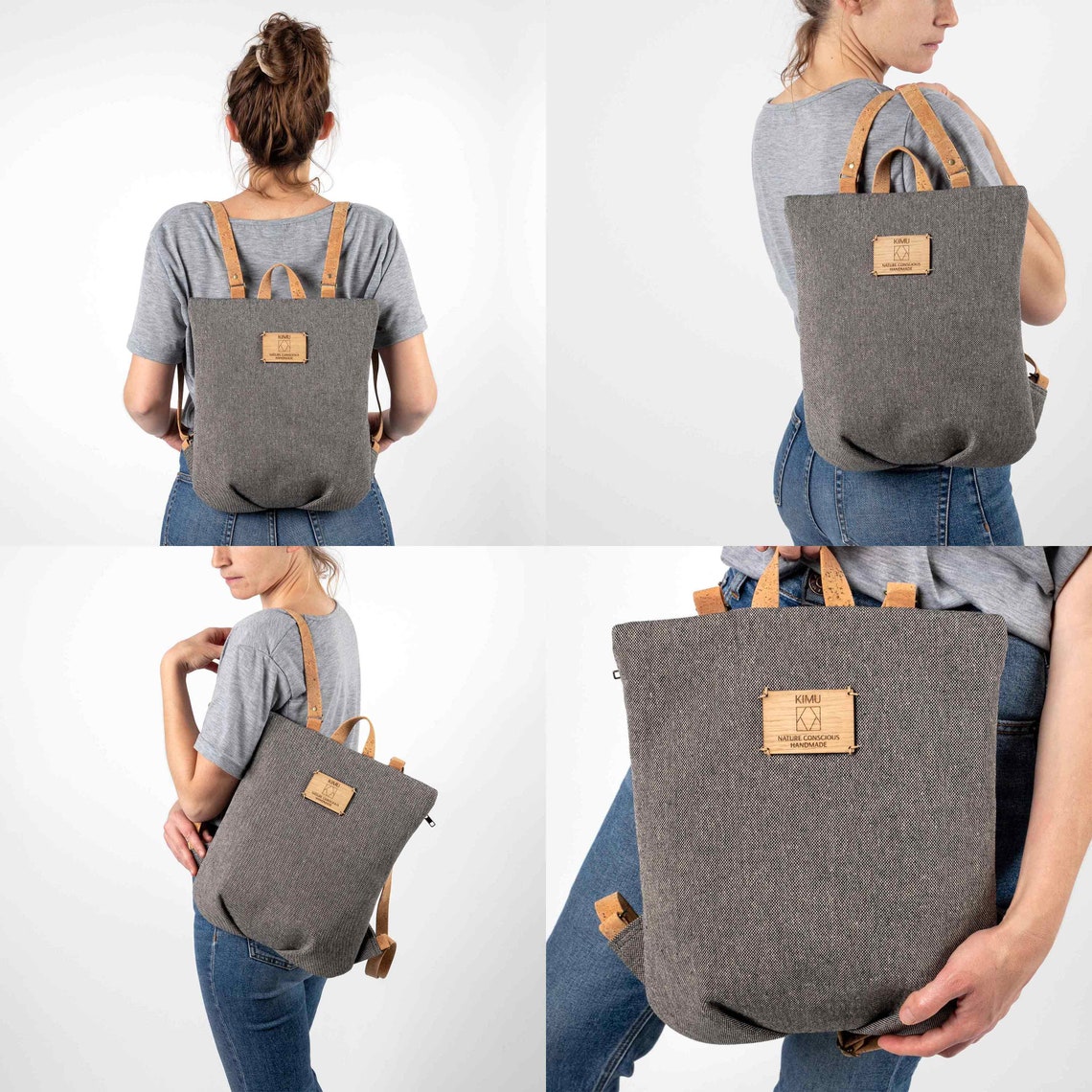 Small Canvas Backpack Fabric Vegan Backpack Canvas Rucksack - Etsy