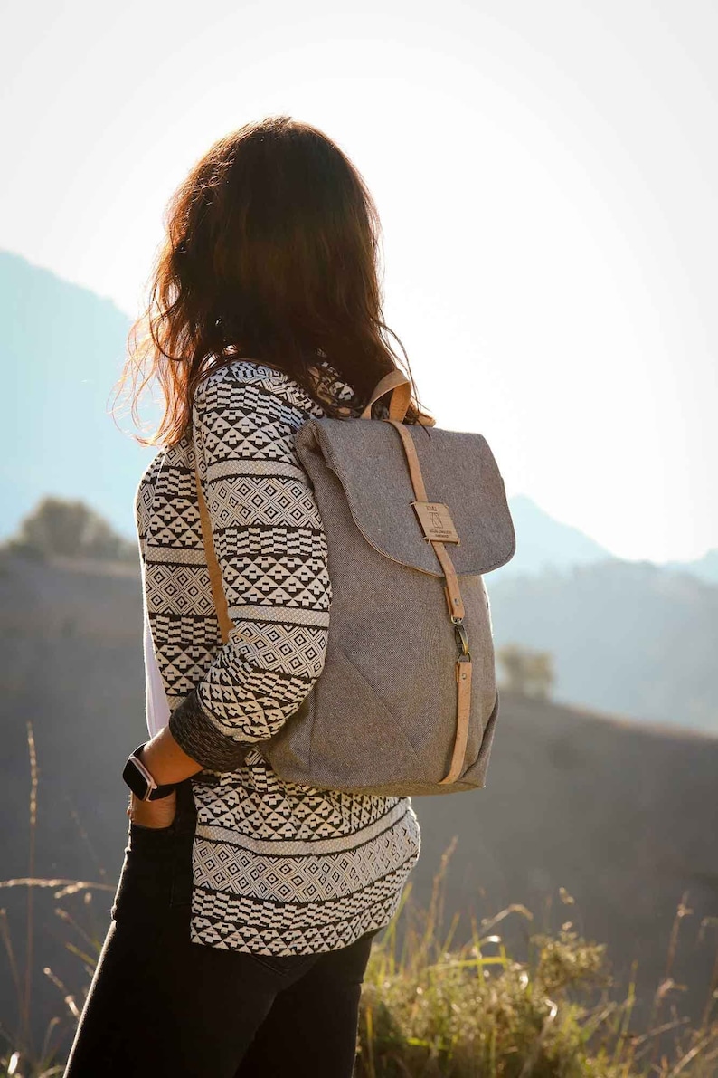 Eco-conscious Yellow Backpack for Woman, Sustainable Rucksack for Eco ...