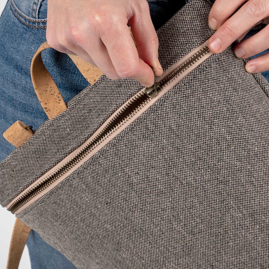 Small Canvas Backpack Fabric Vegan Backpack Canvas Rucksack - Etsy