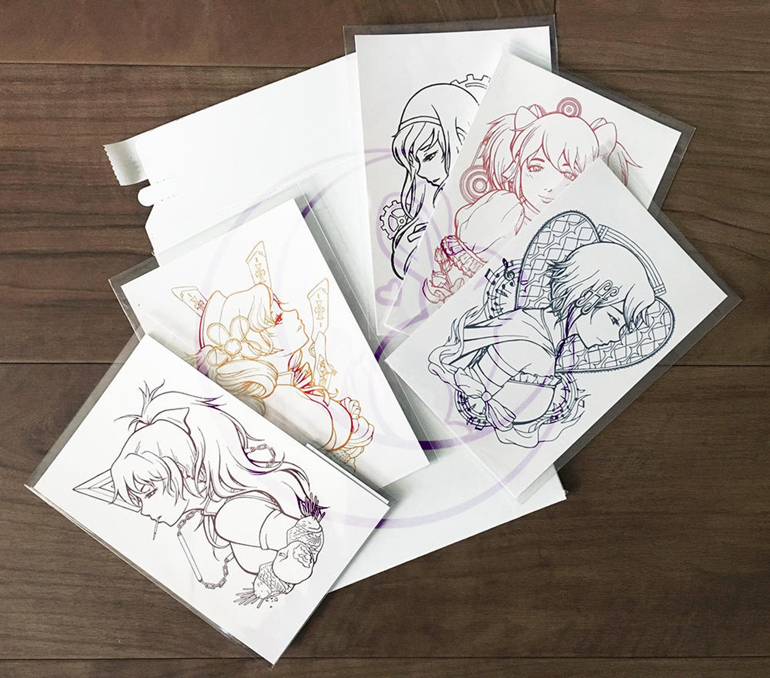 Puella Magi Madoka Magica Holy Quintet Lineart MINI PRINT - Etsy