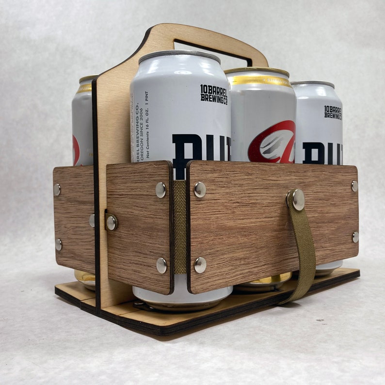 Wooden Foldable 6 Pack Beverage Carrier - Etsy