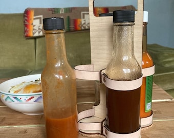 HOT Sauce Bottle Holder With hot Printed on Front // Kitchen Organizer ...