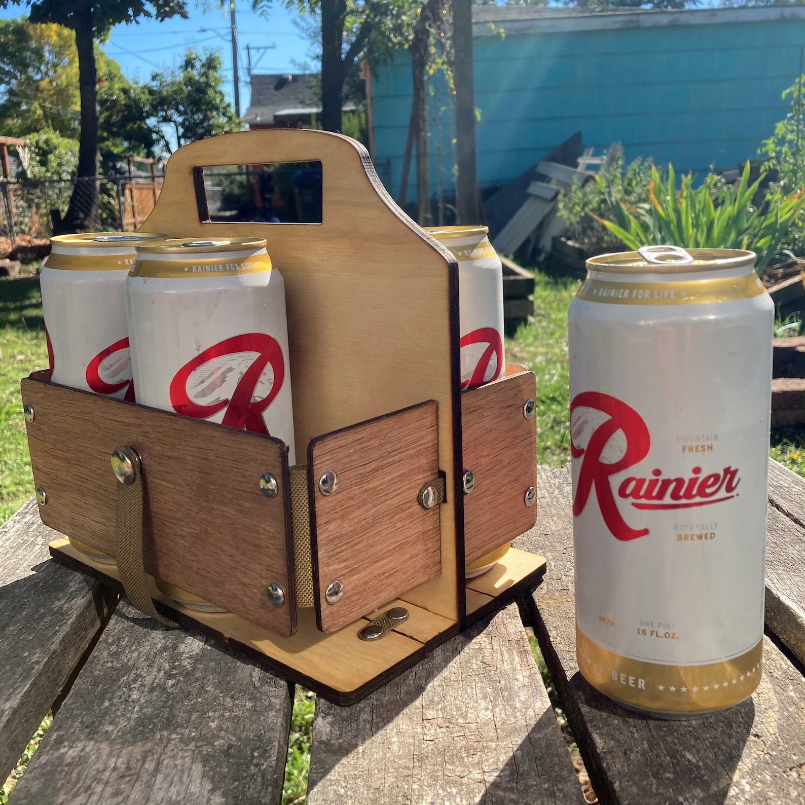 Wooden Foldable 6 Pack Beverage Carrier - Etsy