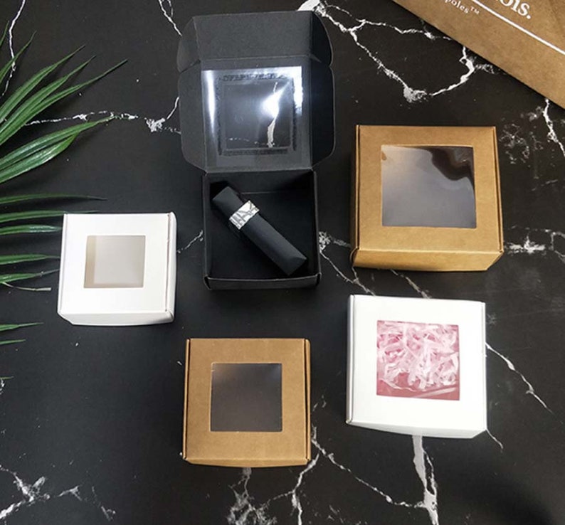 50 Kraft Paper Window Boxes: Small Gift & Jewelry Packaging - Etsy