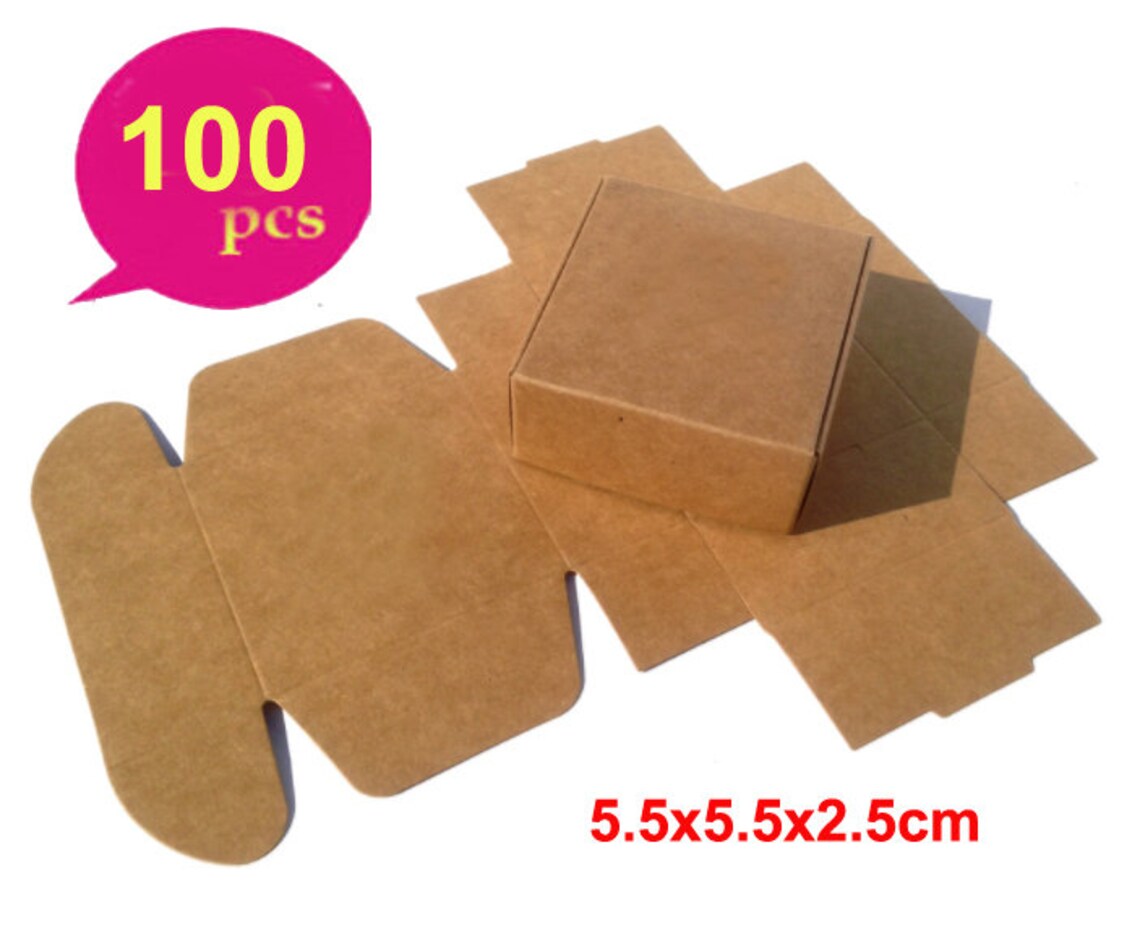 100pcs Kraft Paper Box Small Brown Kraft Jewelry Wedding - Etsy