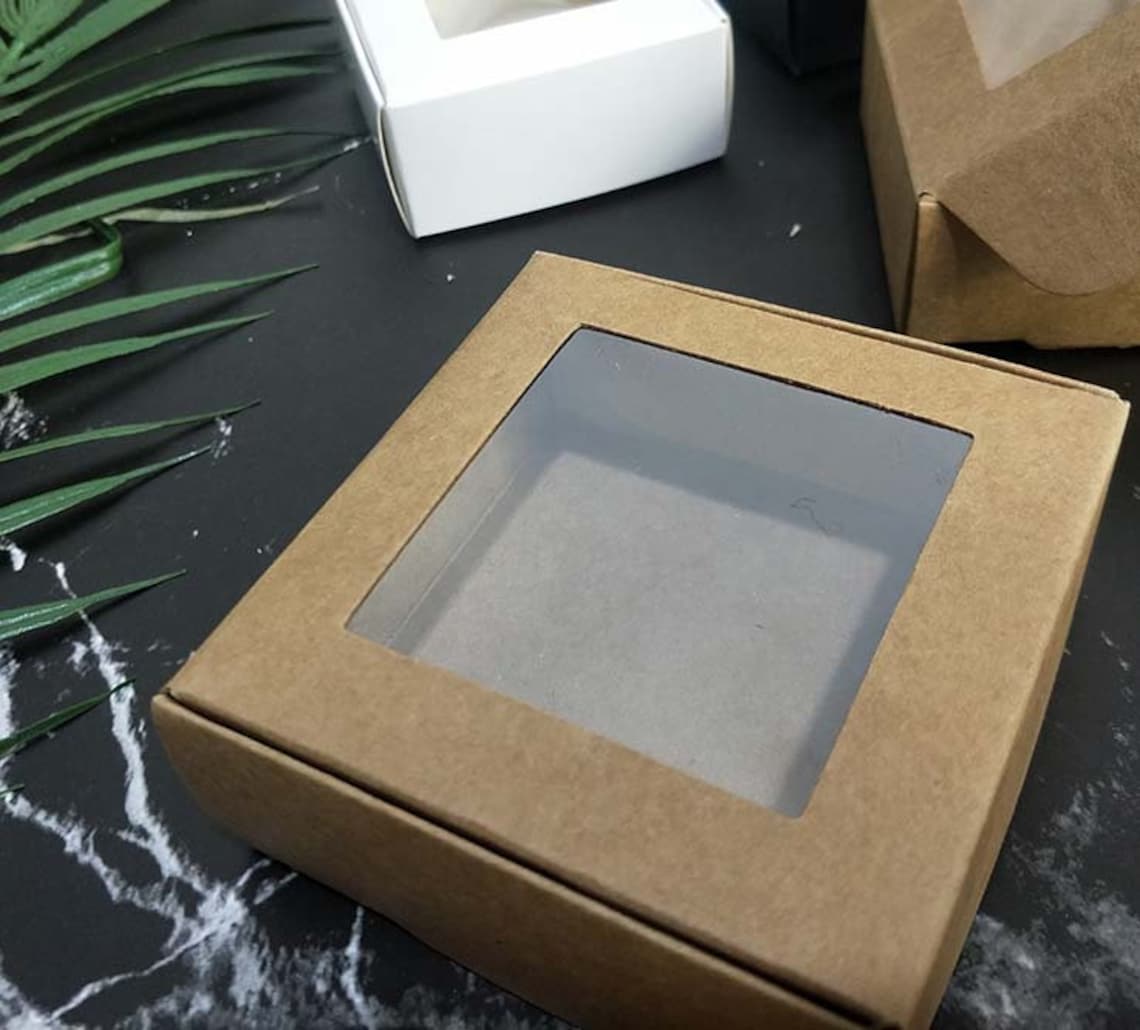 50pcs Kraft Paper Window Box Small Kraft Jewelry Soap Wedding - Etsy